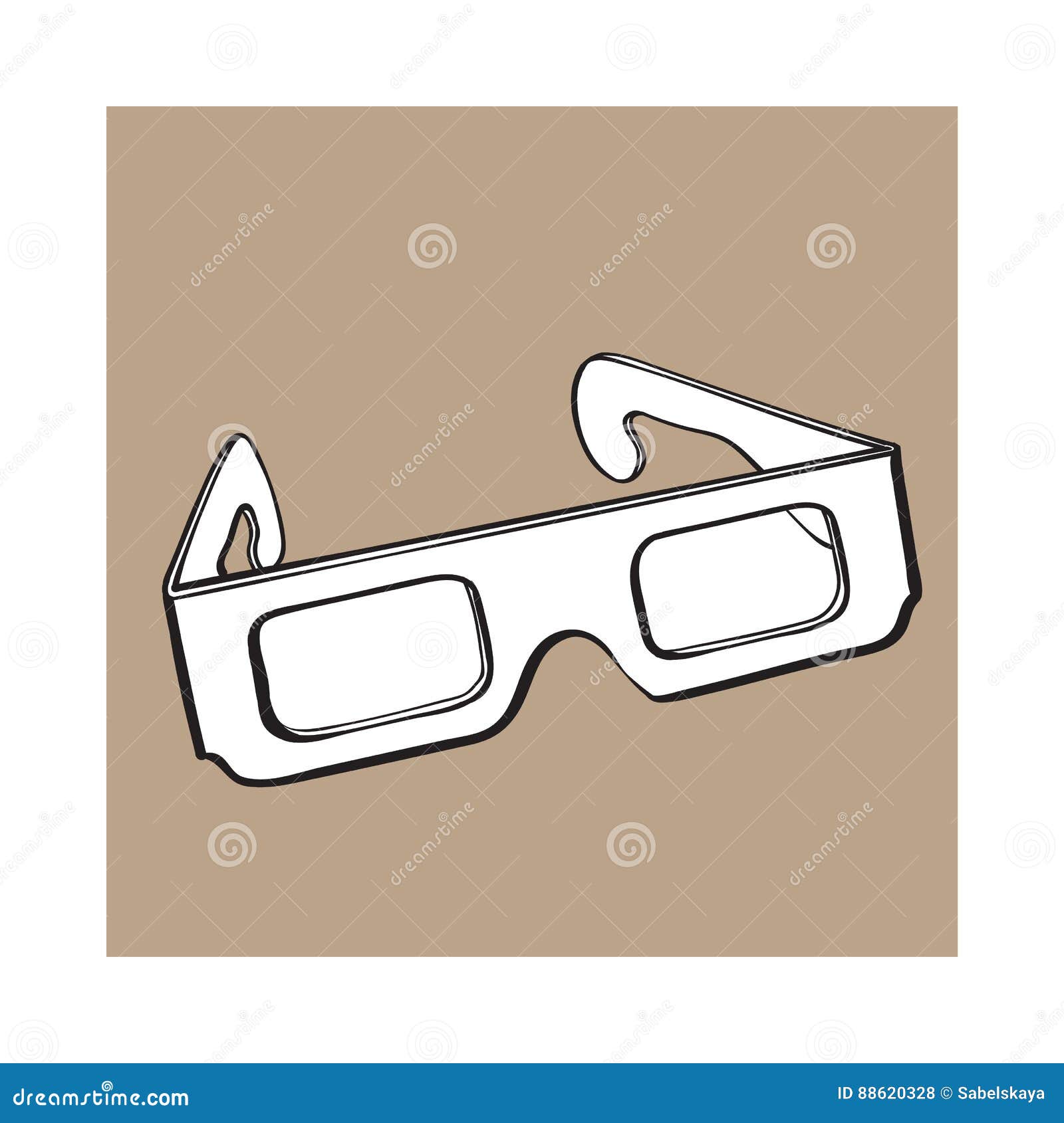 Stereoscopic 3d Glasses In Black Plastic Frame Stock Vector Illustration Of Movie Design