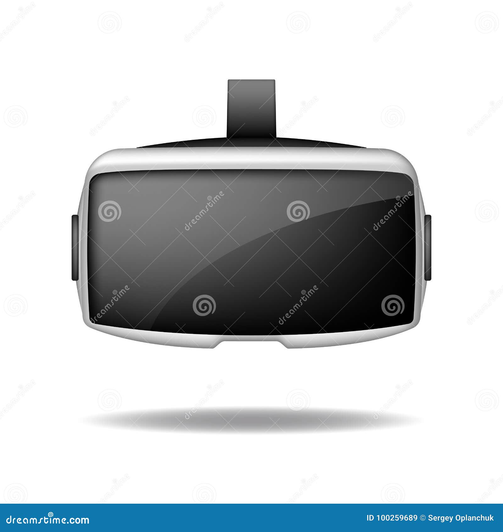 Stereoscopic 3d Vr Headset Front View. Vector Virtual Digital ...