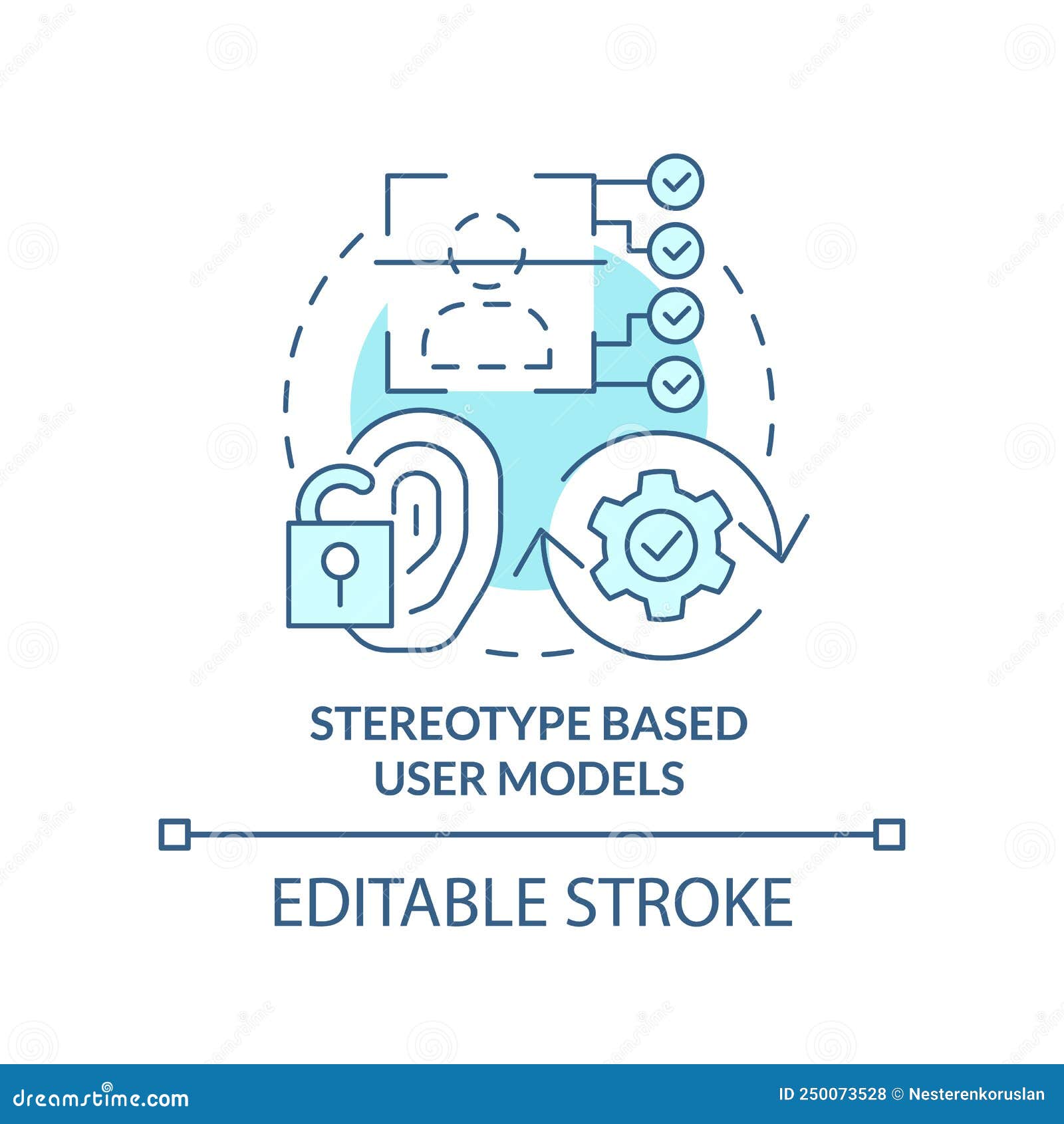 Stereotype Based User Models Turquoise Concept Icon Stock Vector ...