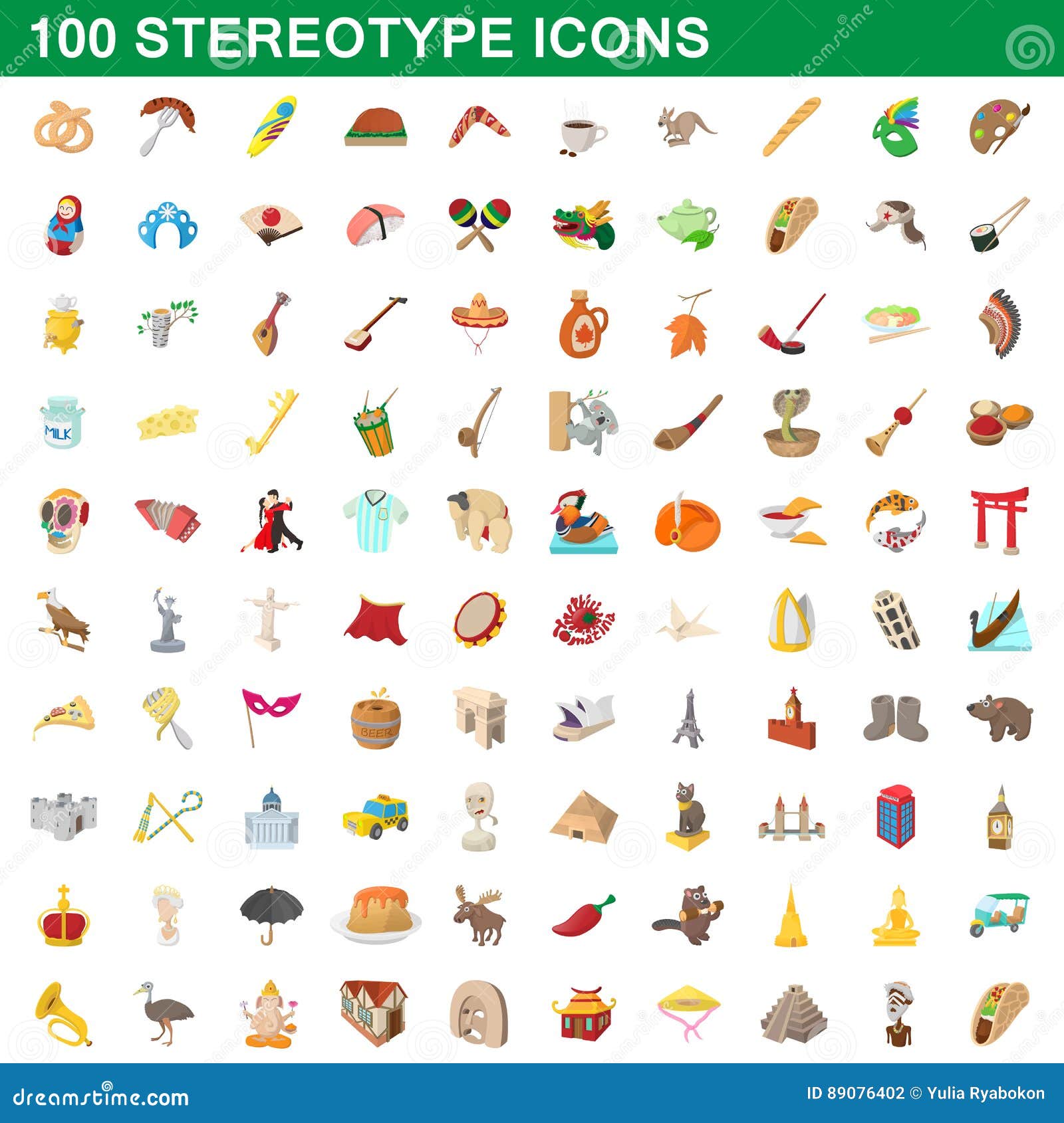 Stereotype Icons Set Outline Vector. Senior Descrimination ...
