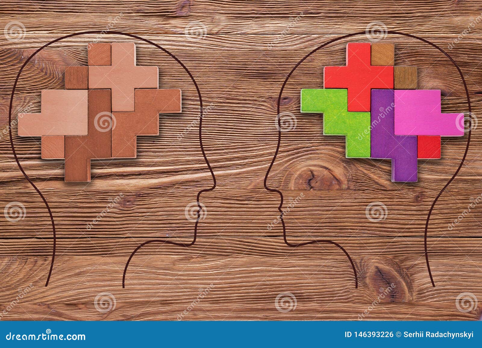 Stereotypical Thinking and Creative Thinking Stock Photo - Image of ...