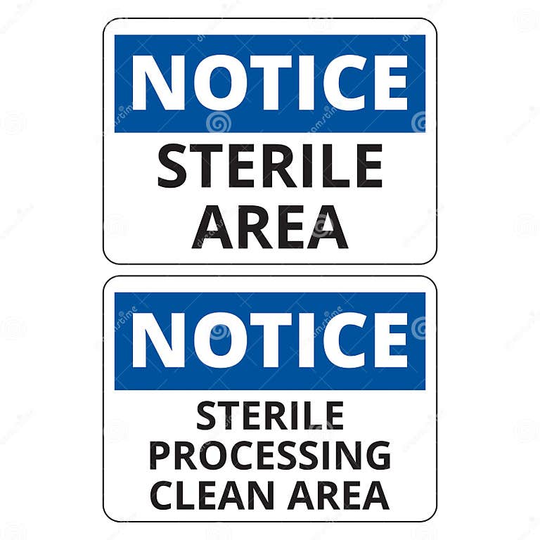 Sterile Area and Sterile Processing Area Banners on a White Background ...