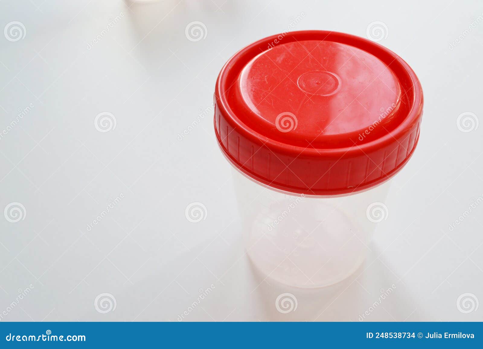 Sterile Clear Empty Plastic Container for Analysis. Stock Photo - Image ...