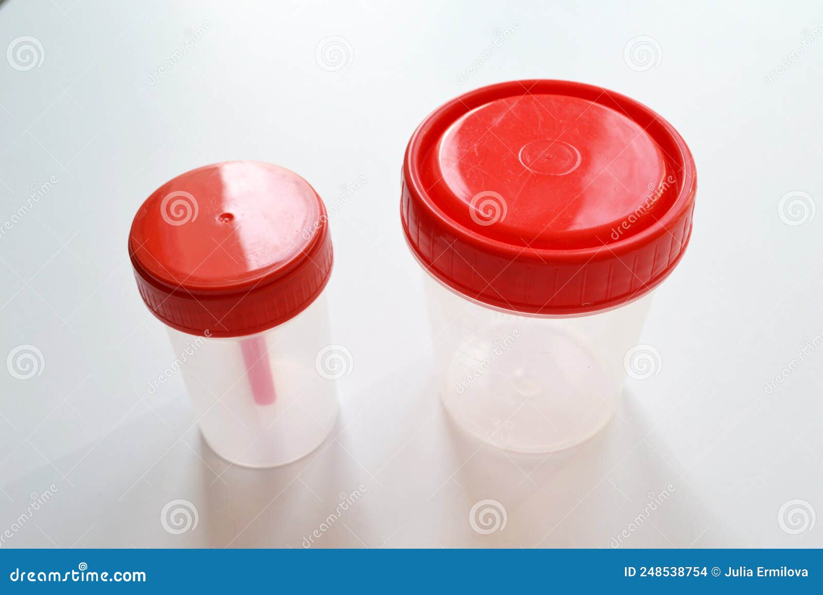 Sterile Clear Empty Plastic Container for Analysis. Stock Photo - Image ...
