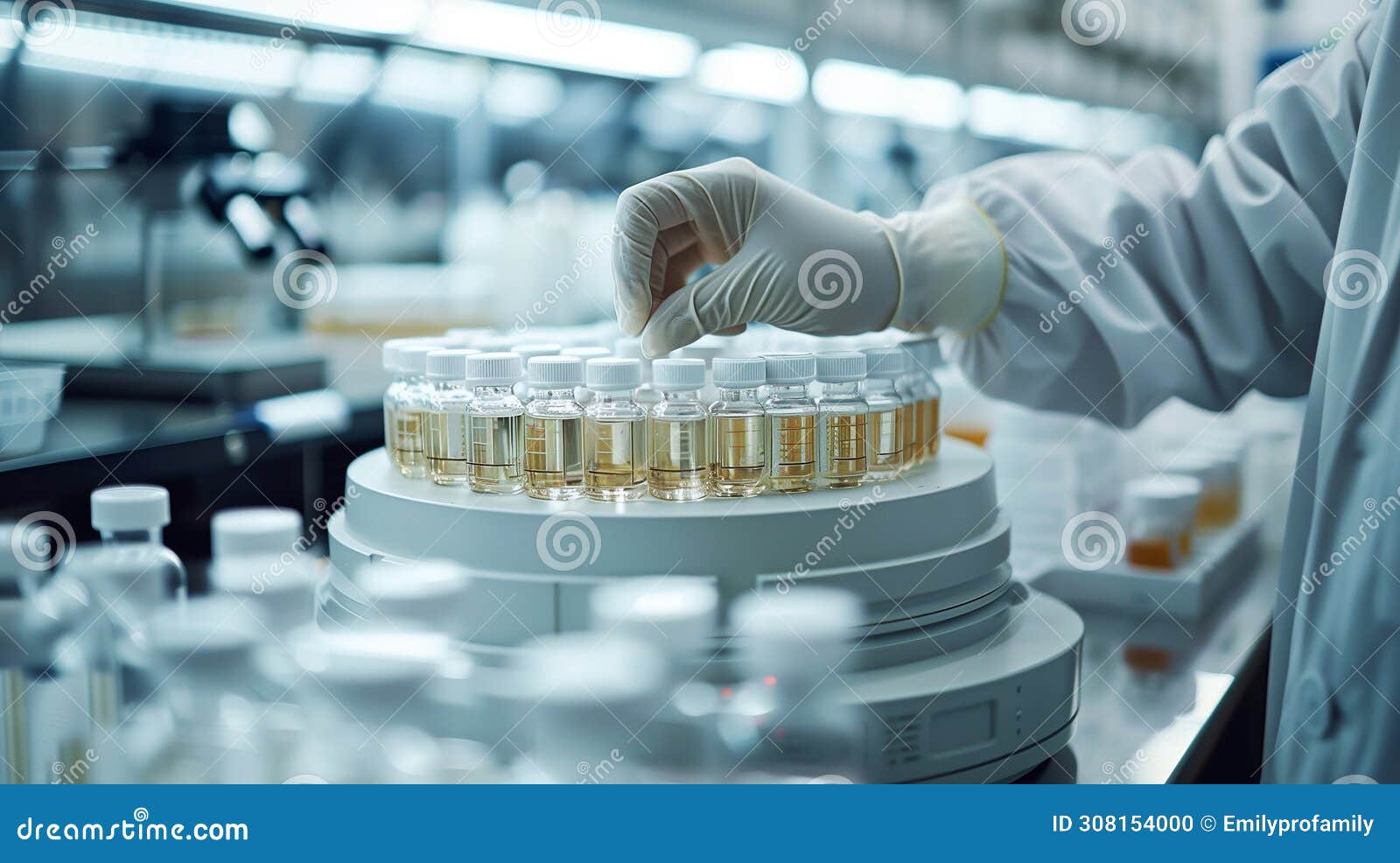 Sterile Conditions in a Microbiology Lab, Featuring Gloved Hands ...