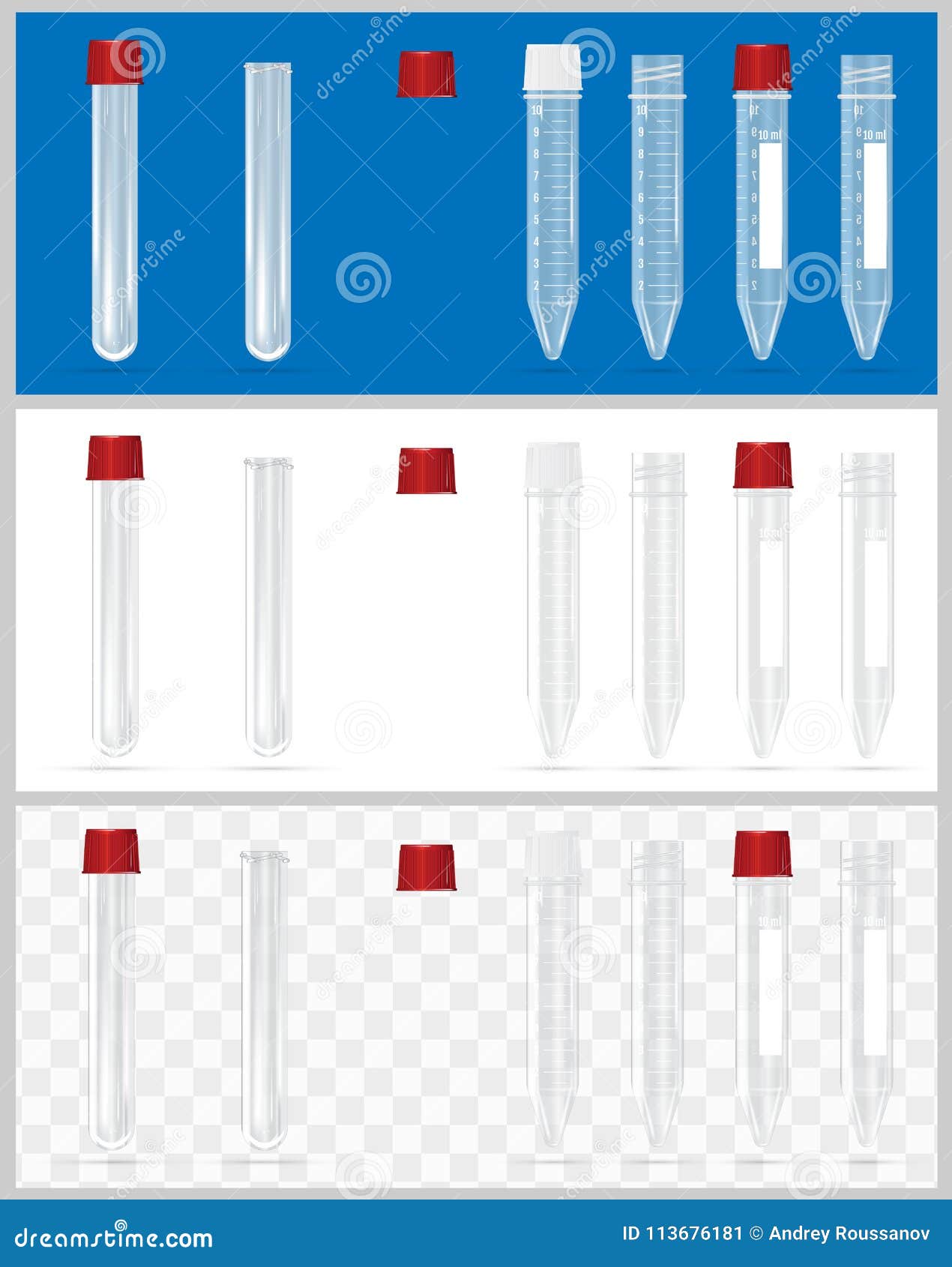 Sterile Containers for Analysis. Open and Closed Containers Stock ...