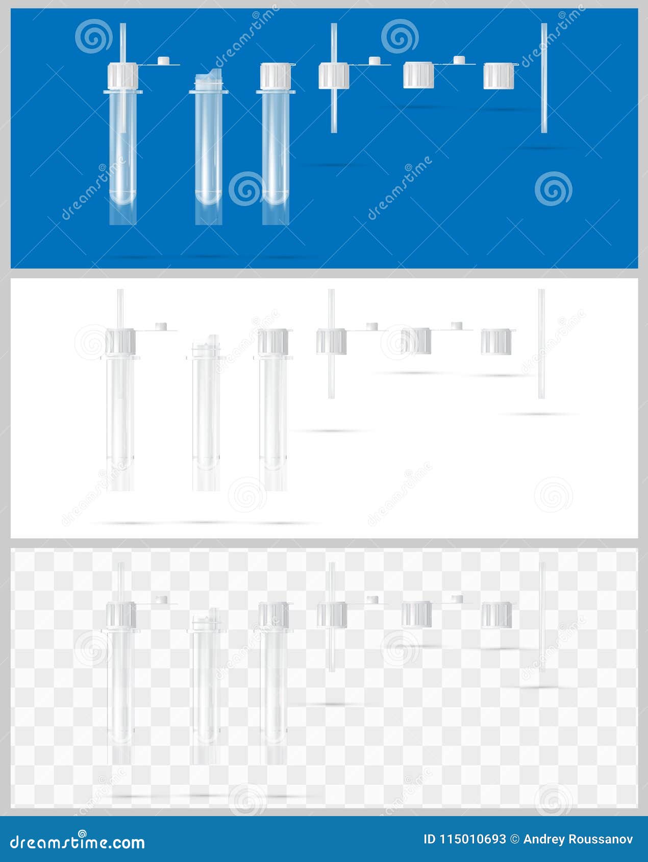 Sterile Containers for Analysis. Open and Closed Containers Stock ...