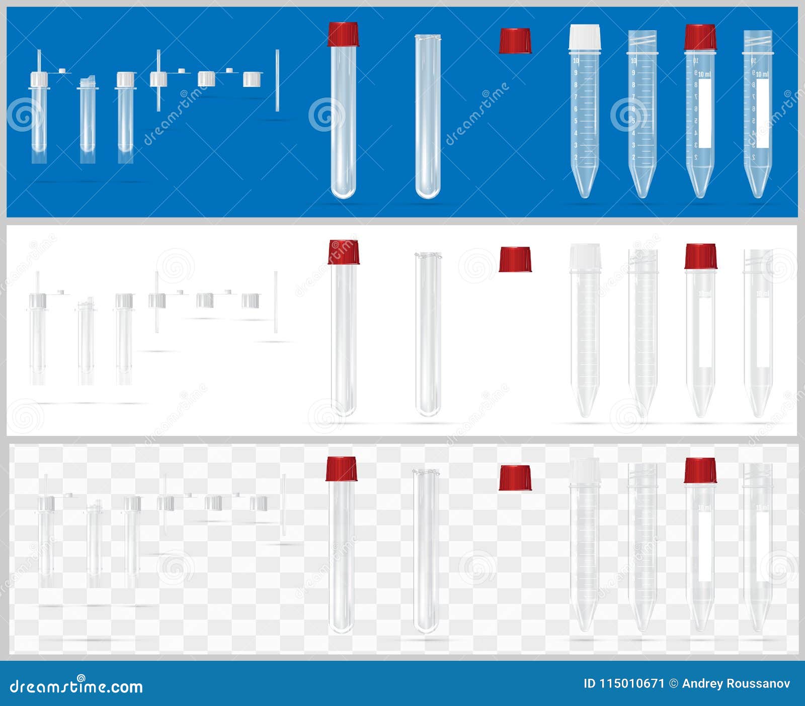 Sterile Containers for Analysis. Open and Closed Containers Stock ...