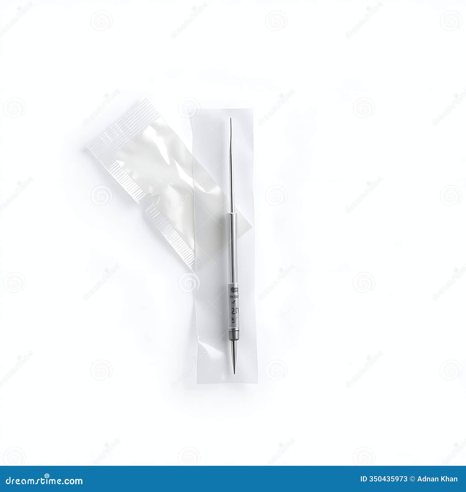A Sterile Disposable Needle in Its Original Packaging on a White ...