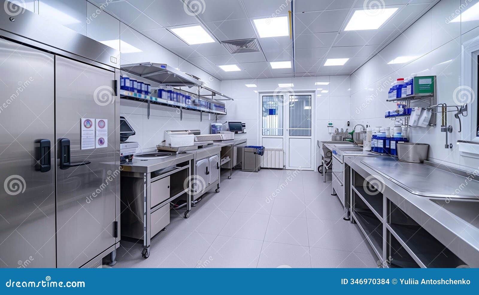 Sterile Medical Processing Area with Essential Tools and Containers for ...