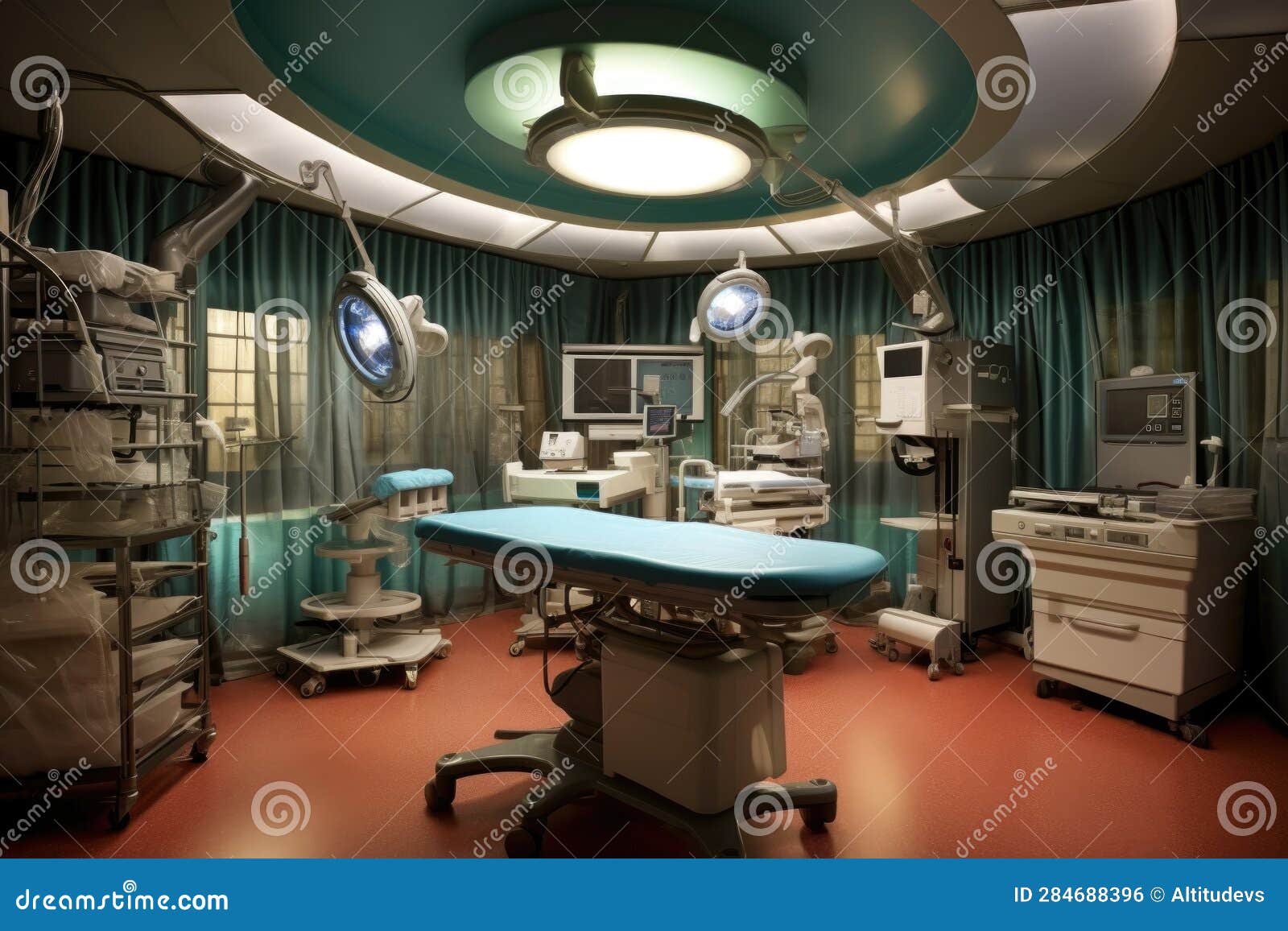Sterile Operating Room Setup for Eye Stock Illustration - Illustration ...