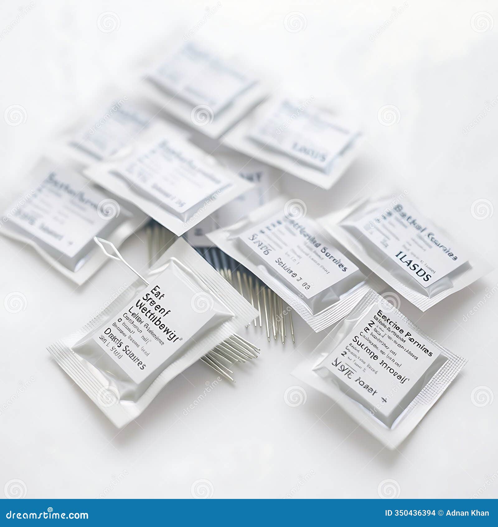 A Sterile Pack of Surgical Sutures in Labeled Packets Displayed on ...