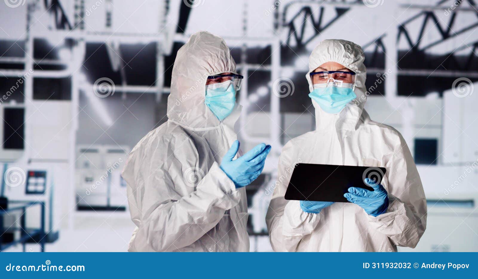 Sterile Semiconductor Manufacturing Factory and Worker Stock Photo ...