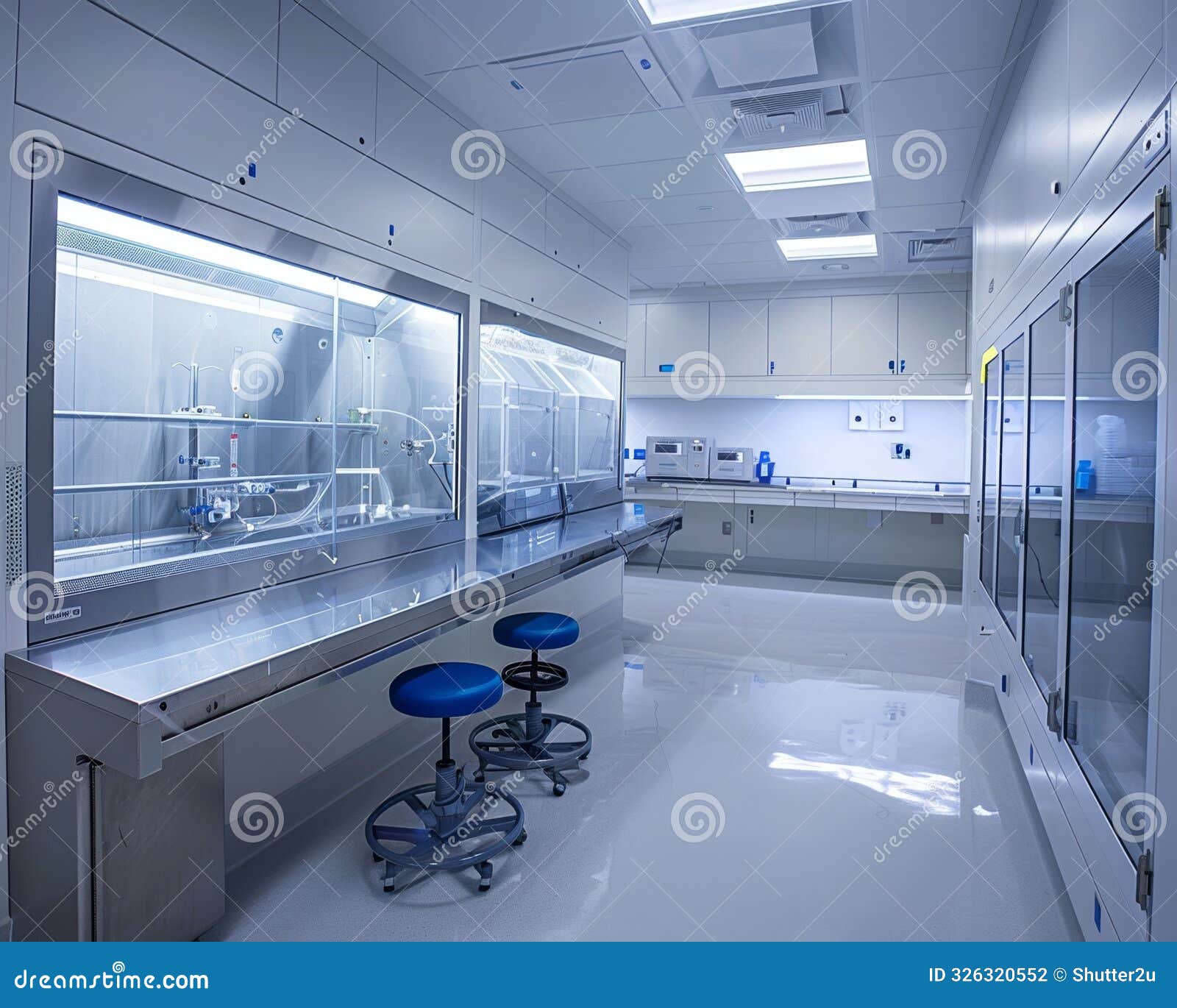 A Sterile Stem Cell Research Facility with a Clear Workbench Providing ...