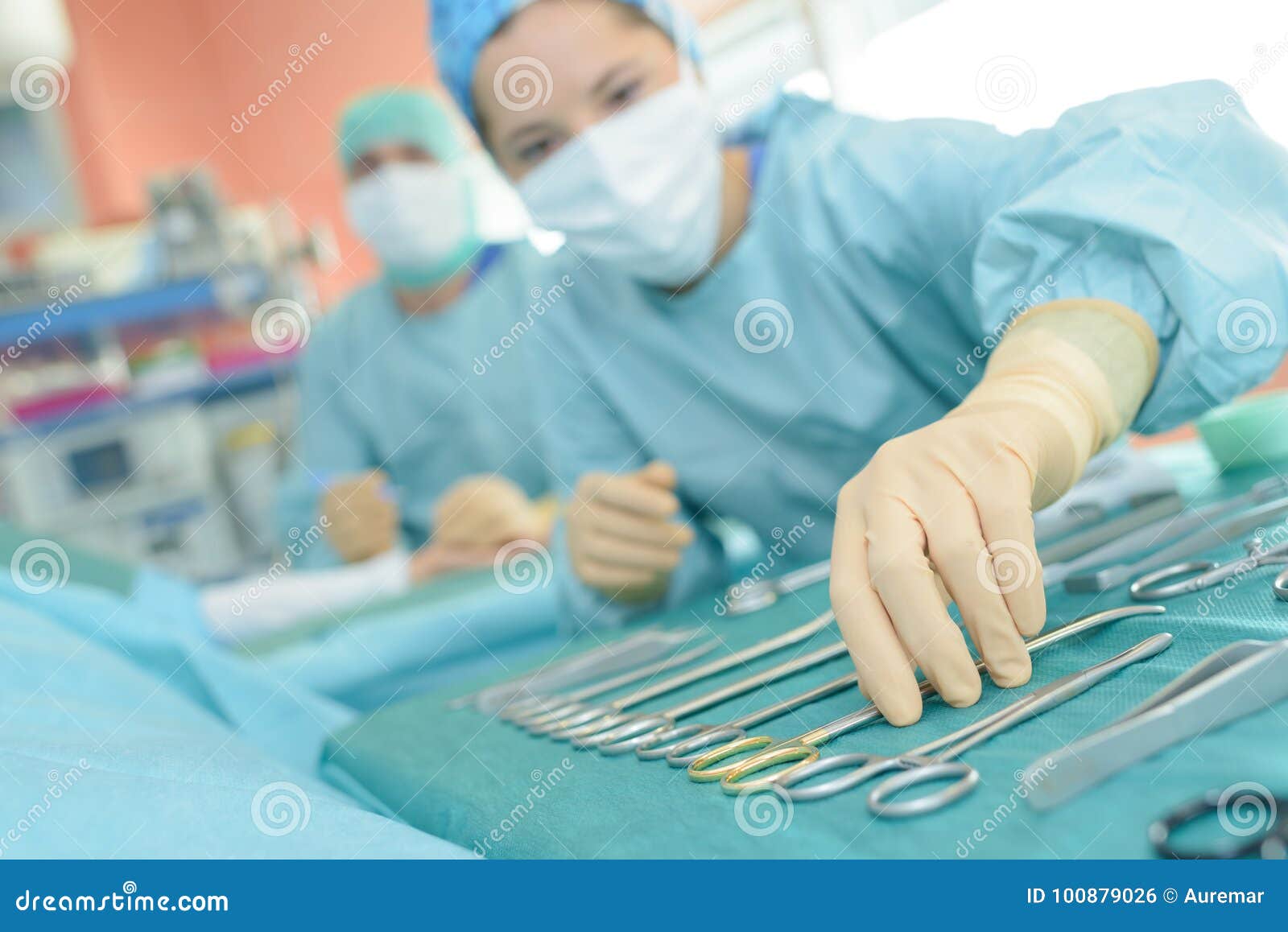 Sterile Surgical Instruments on Table Stock Photo - Image of girl ...