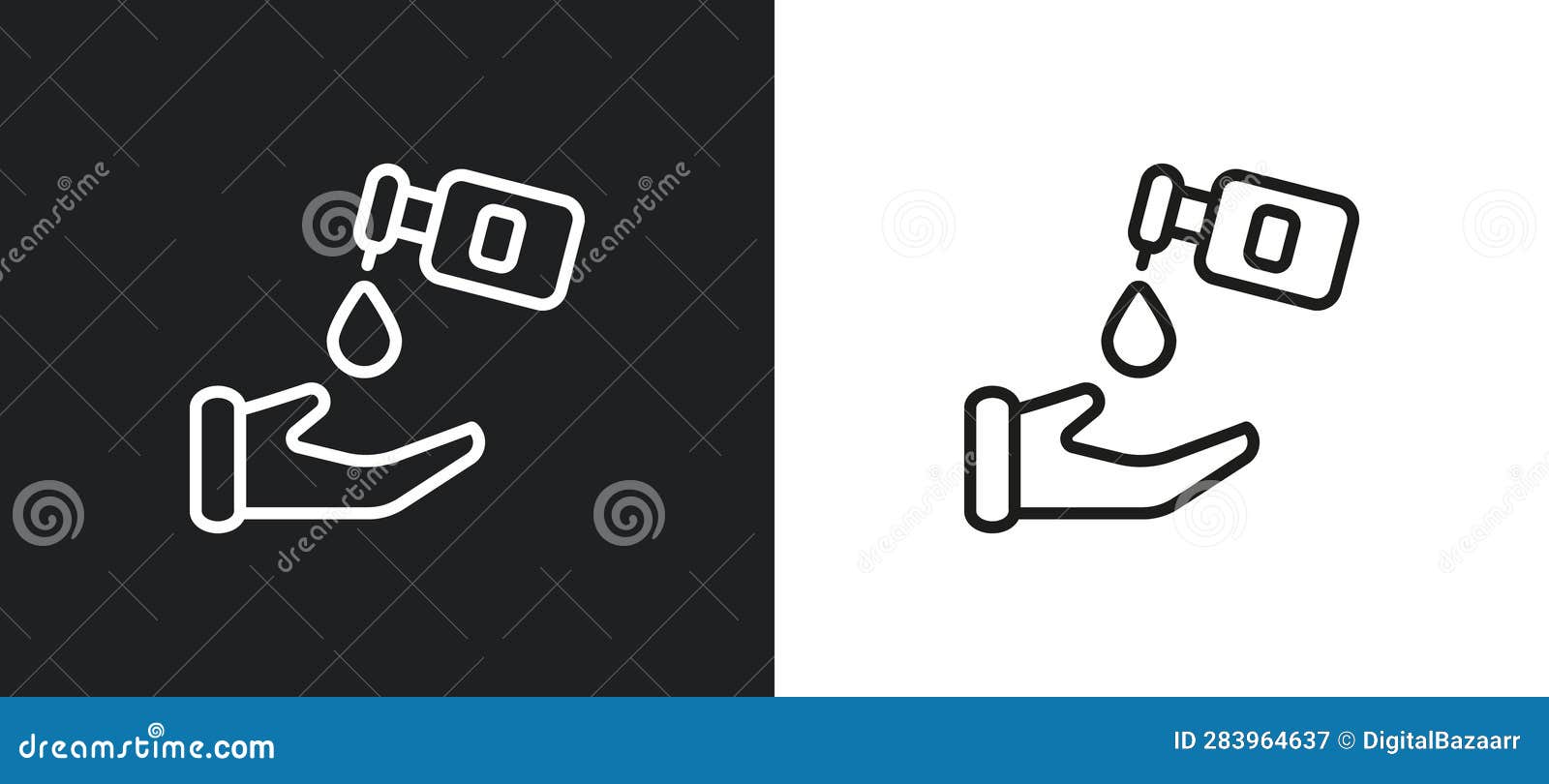 Sterilization Outline Icon in White and Black Colors. Sterilization Flat Vector Icon from ...