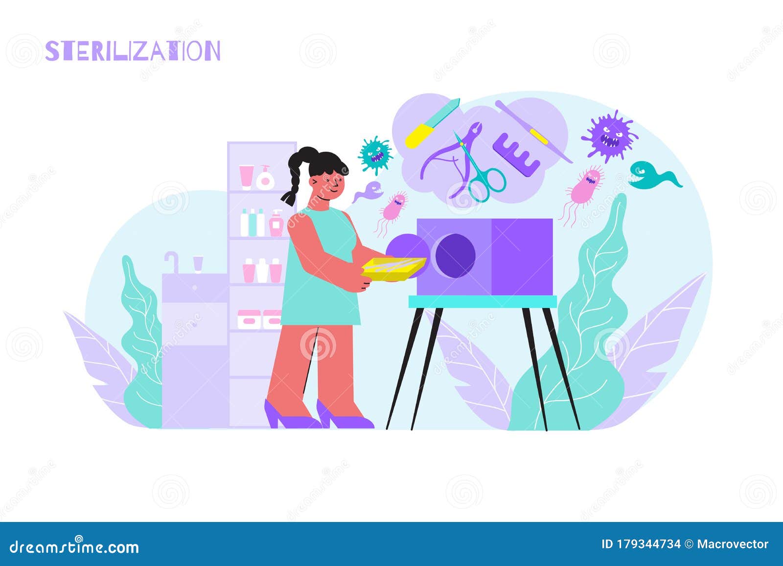 Sterilization Tools Flat Composition Stock Vector - Illustration of ...