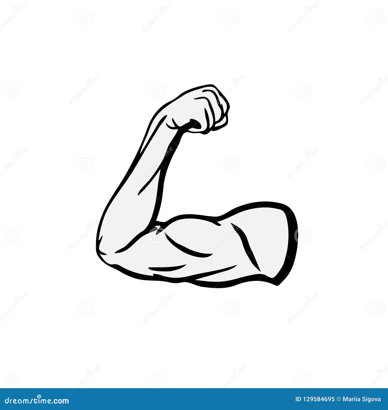 Sterke Bodybuilderbicepsen Flex Arm Vector Icon Vector Illustratie ...