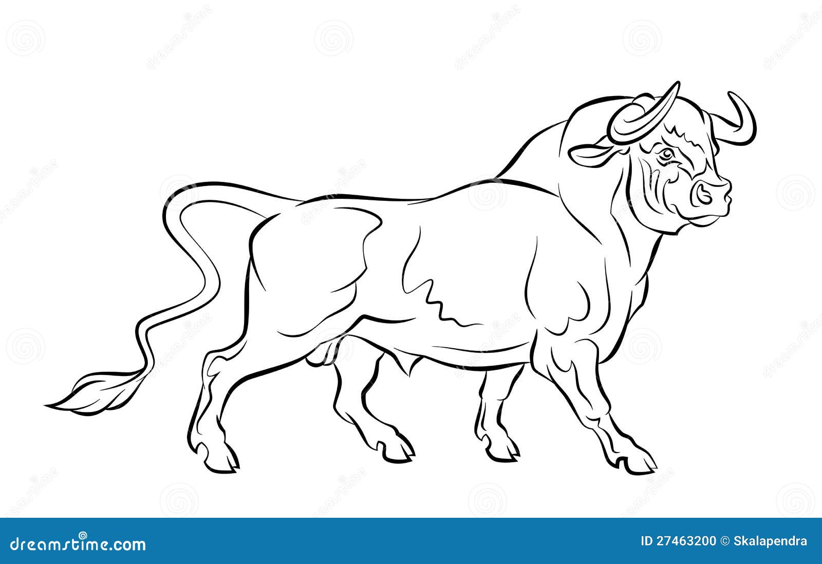 Sterke stier vector illustratie. Illustration of lijn - 27463200