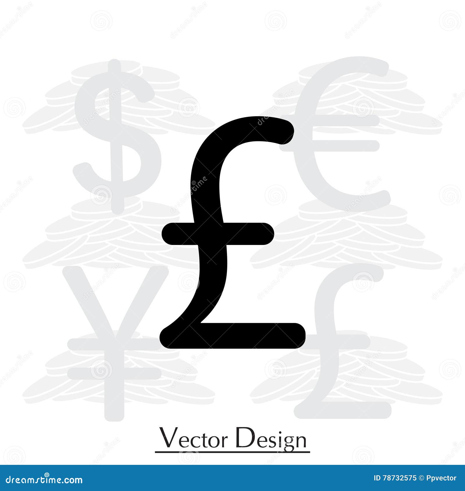 Sterling sign stock vector. Illustration of finance, flat - 78732575