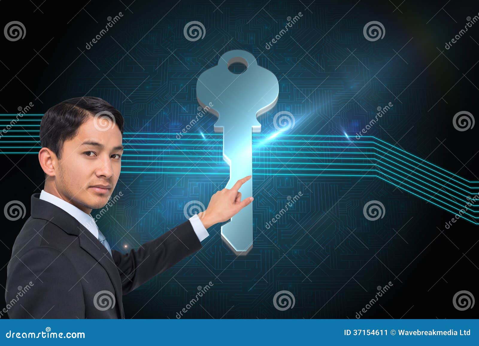 Stern Asian Businessman Pointing Stock Image - Image of young, secure ...