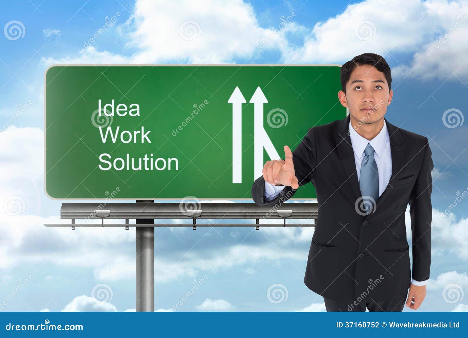 Stern Asian Businessman Pointing Stock Photo - Image of arrow, decision ...
