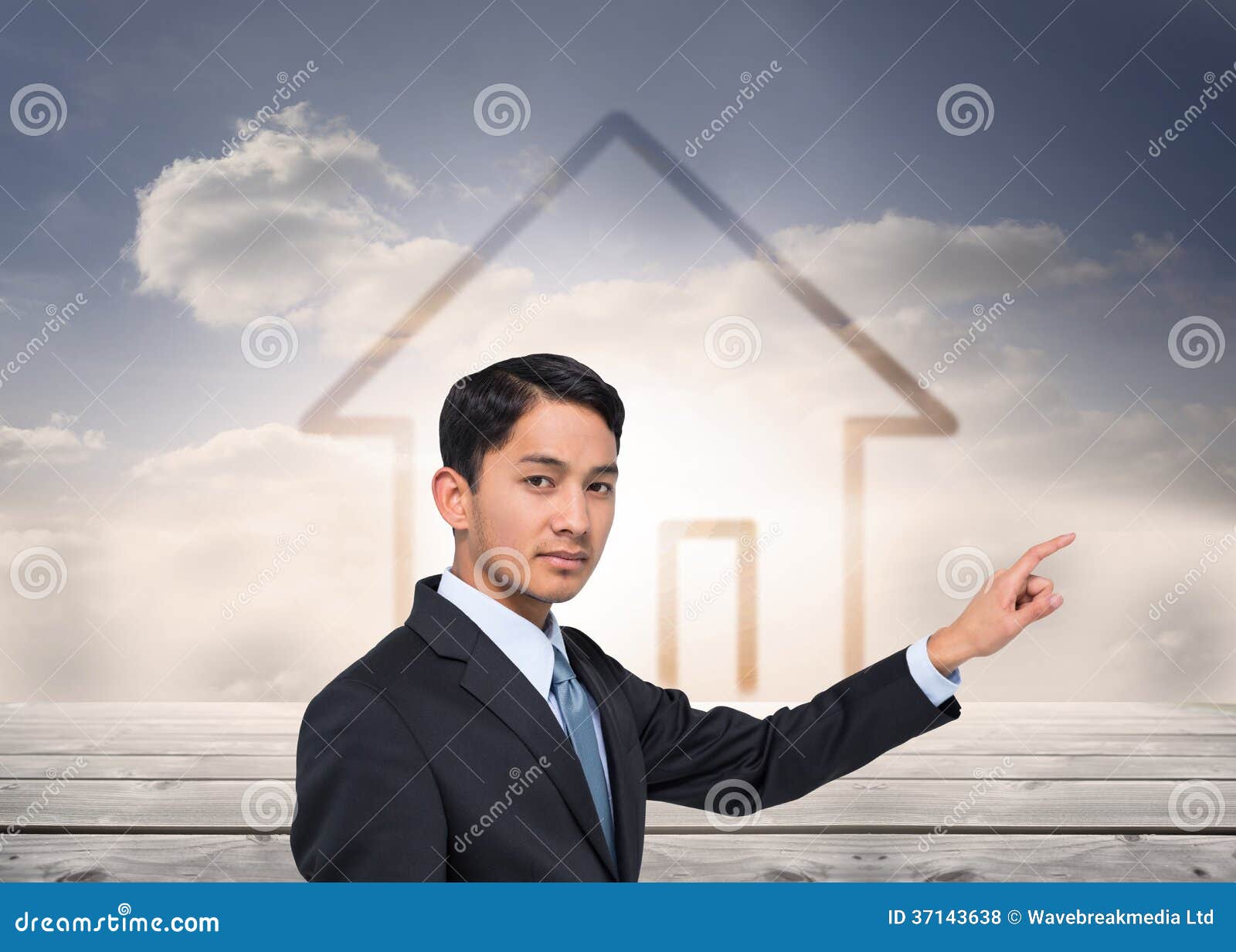 Stern Asian Businessman Pointing Stock Photo - Image of business ...