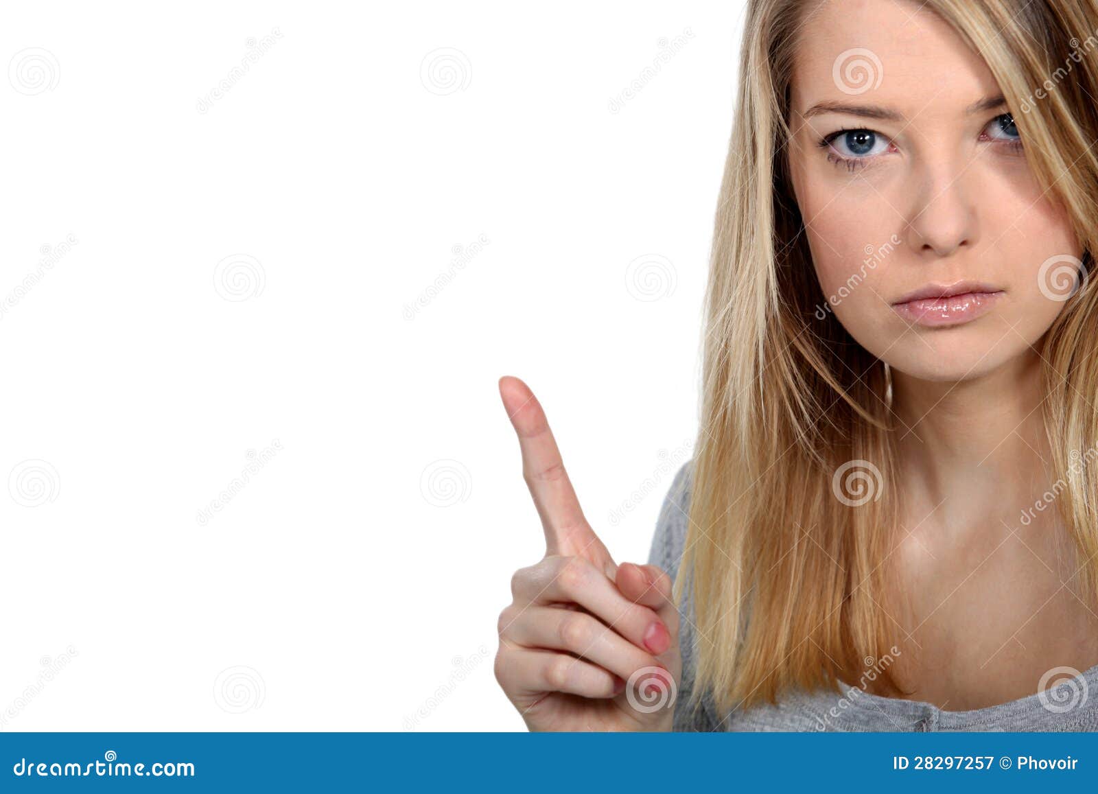 Stern blond woman stock image. Image of promotion, advertising - 28297257