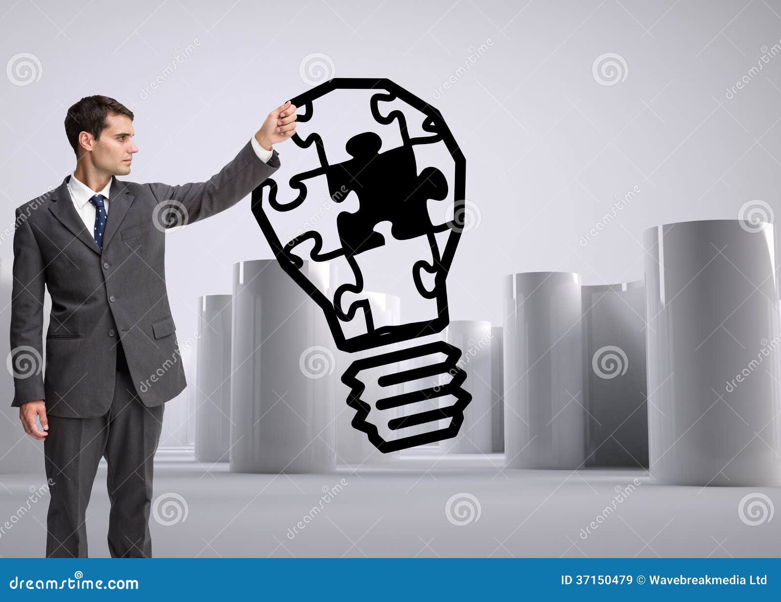 Stern businessman pointing stock image. Image of innovate - 37150479