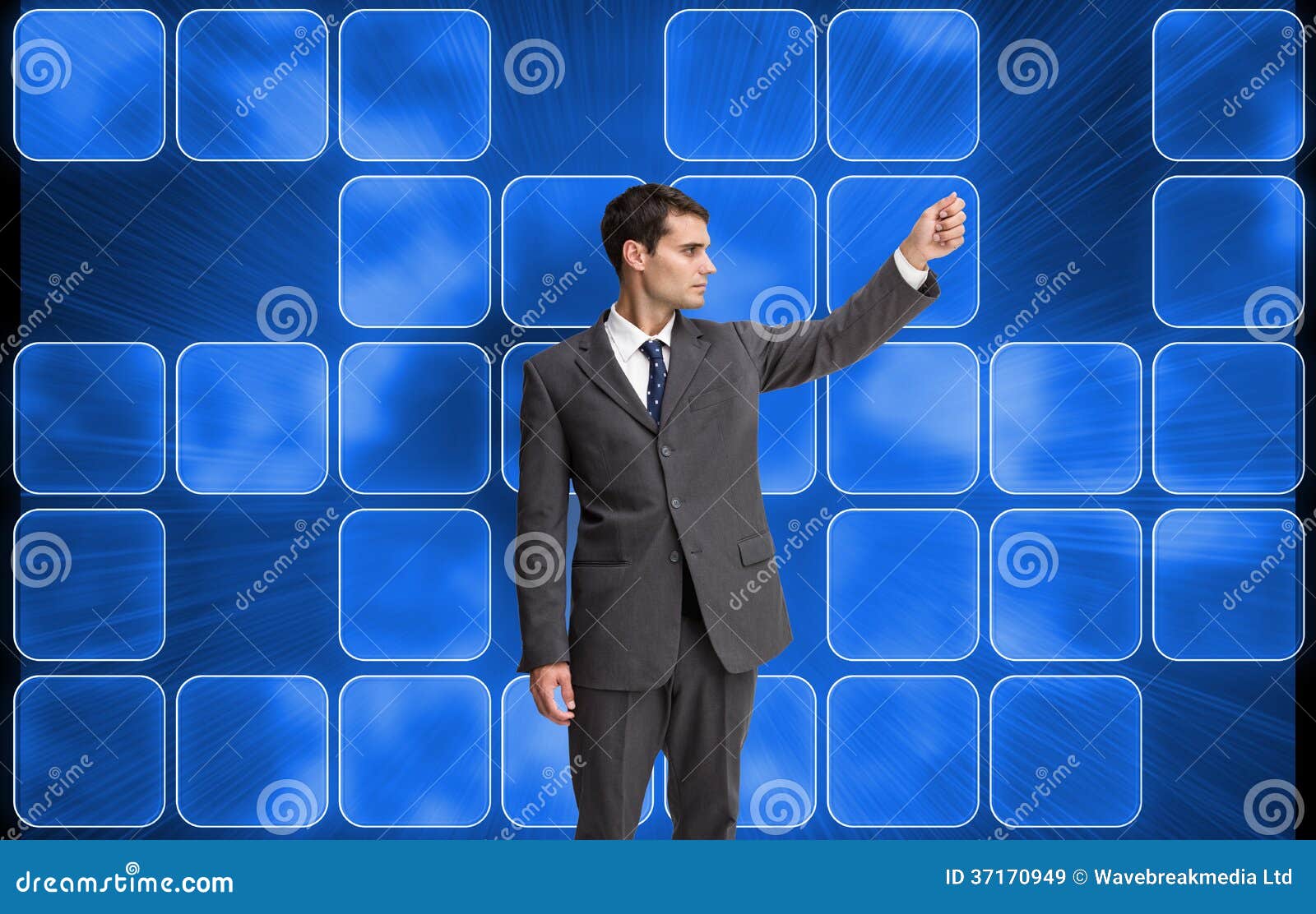 Stern businessman pointing stock image. Image of professional - 37170949