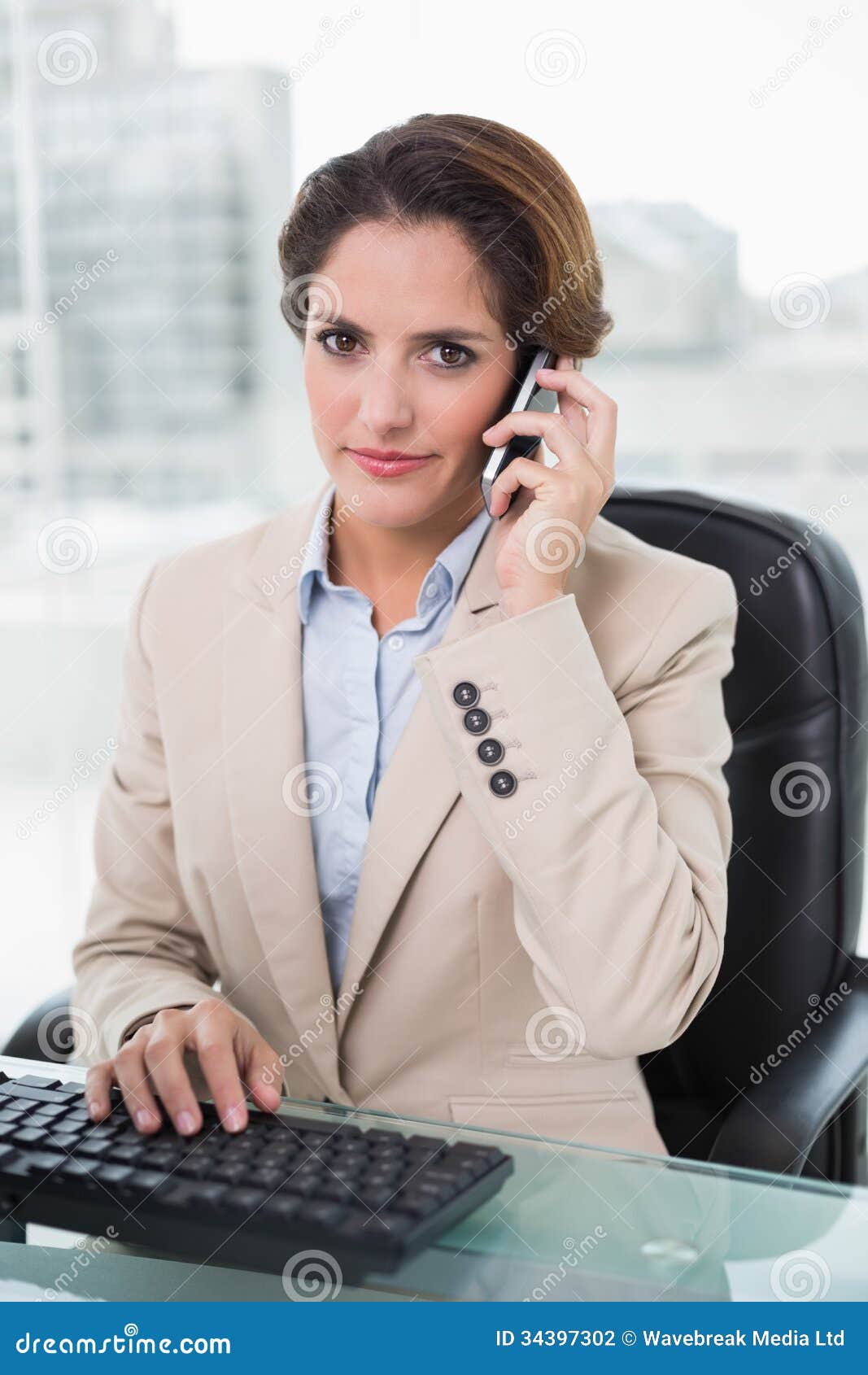 Stern Businesswoman Phoning Stock Photo - Image of women, dressed: 34397302