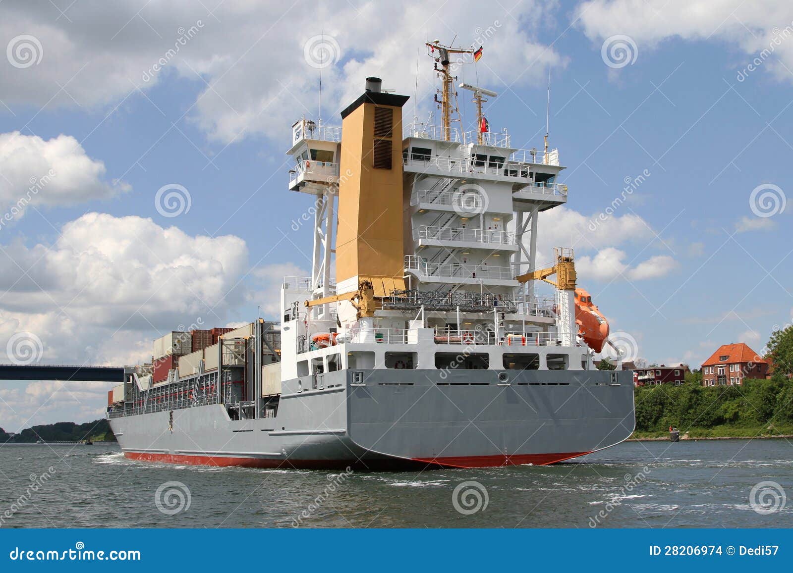 Stern of a container ship stock photo. Image of trade - 28206974