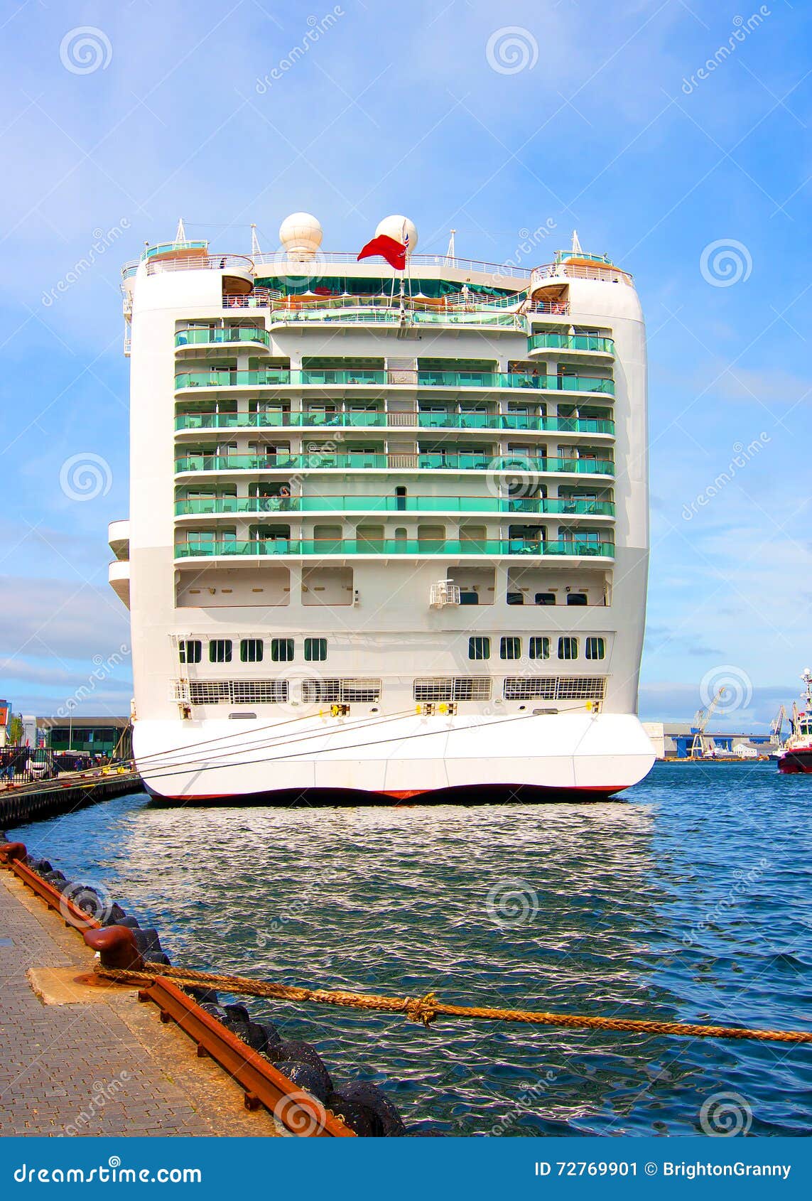 The stern of a cruise ship stock image. Image of dock - 72769901