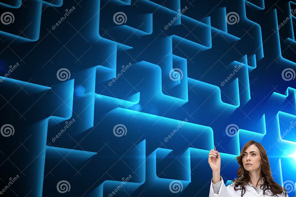 Stern doctor pointing stock image. Image of blue, digitally - 37153503