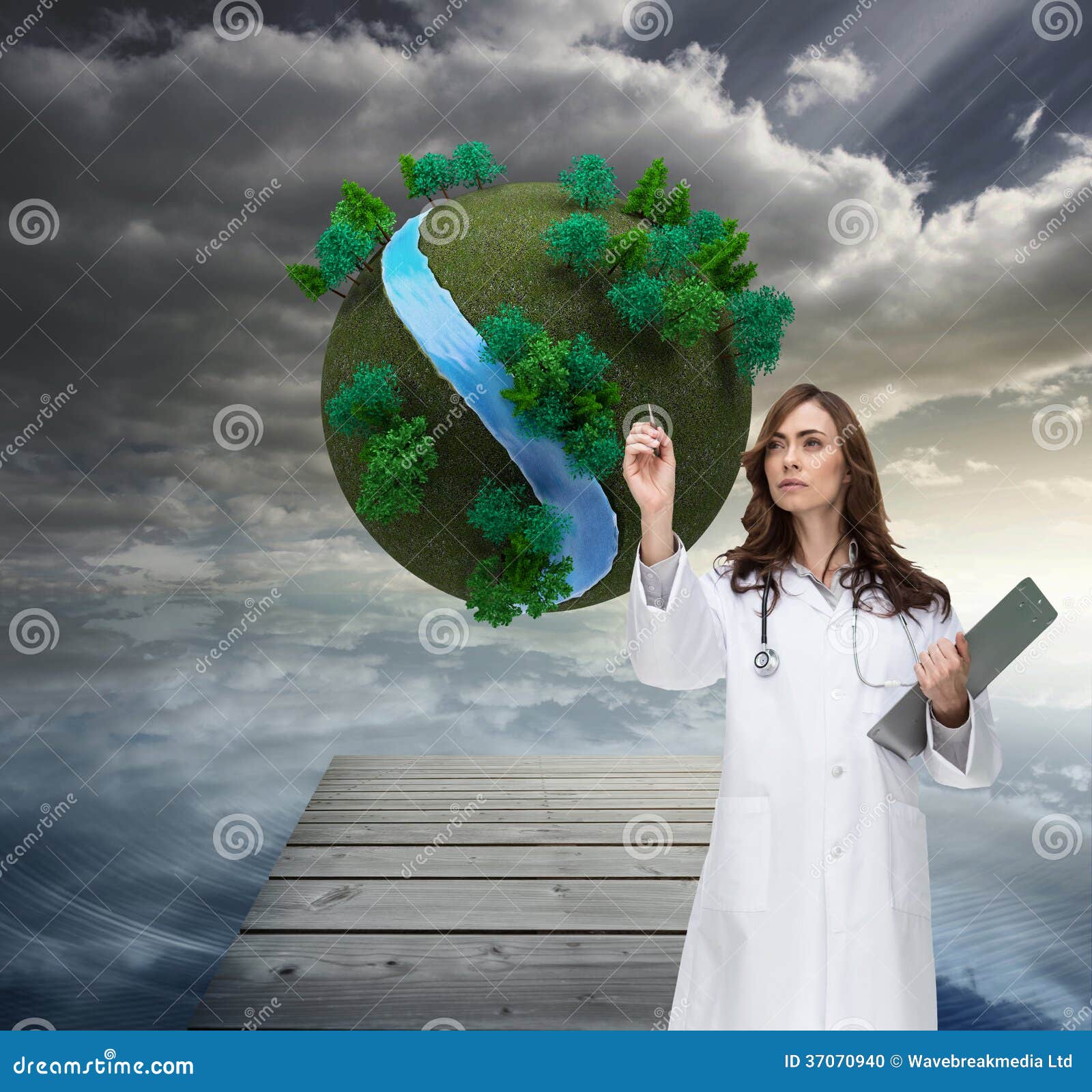 Stern doctor pointing stock illustration. Illustration of cool - 37070940