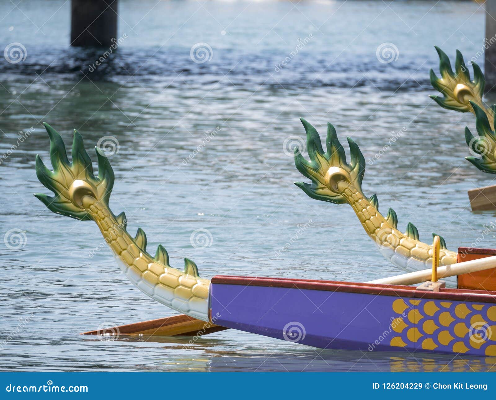 Stern of a Dragon Boat stock image. Image of back, beach - 126204229