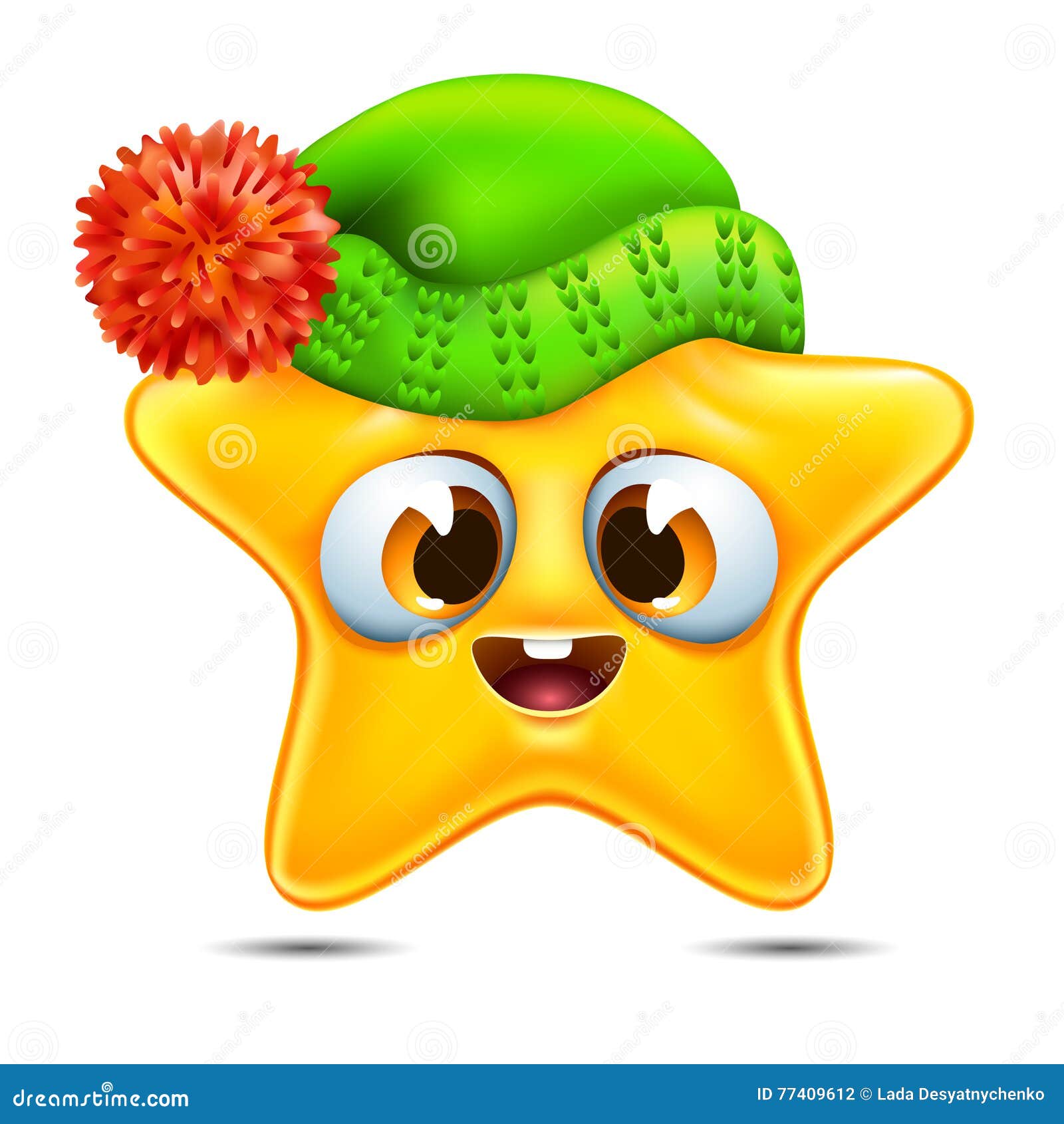 Stern Emoticon in Einem Winterhut Vektor Abbildung - Illustration von ...