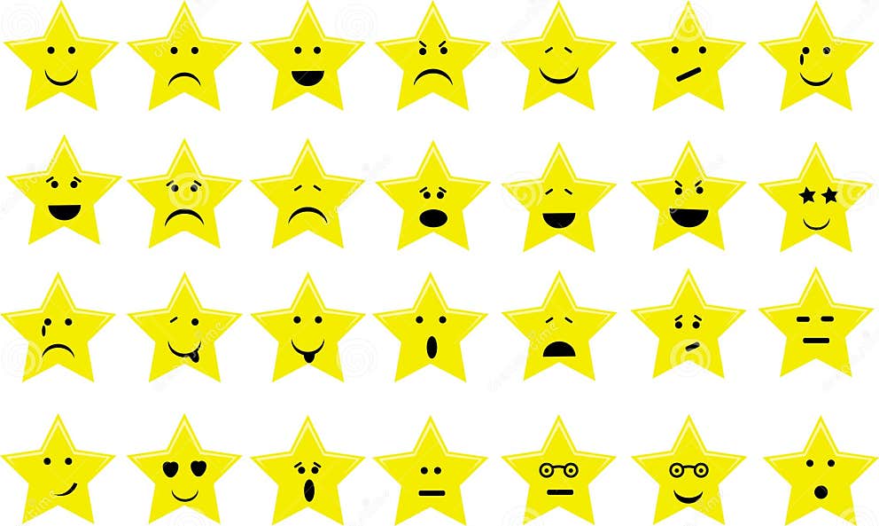 Stern Emoticons vektor abbildung. Illustration von tasten - 87682315
