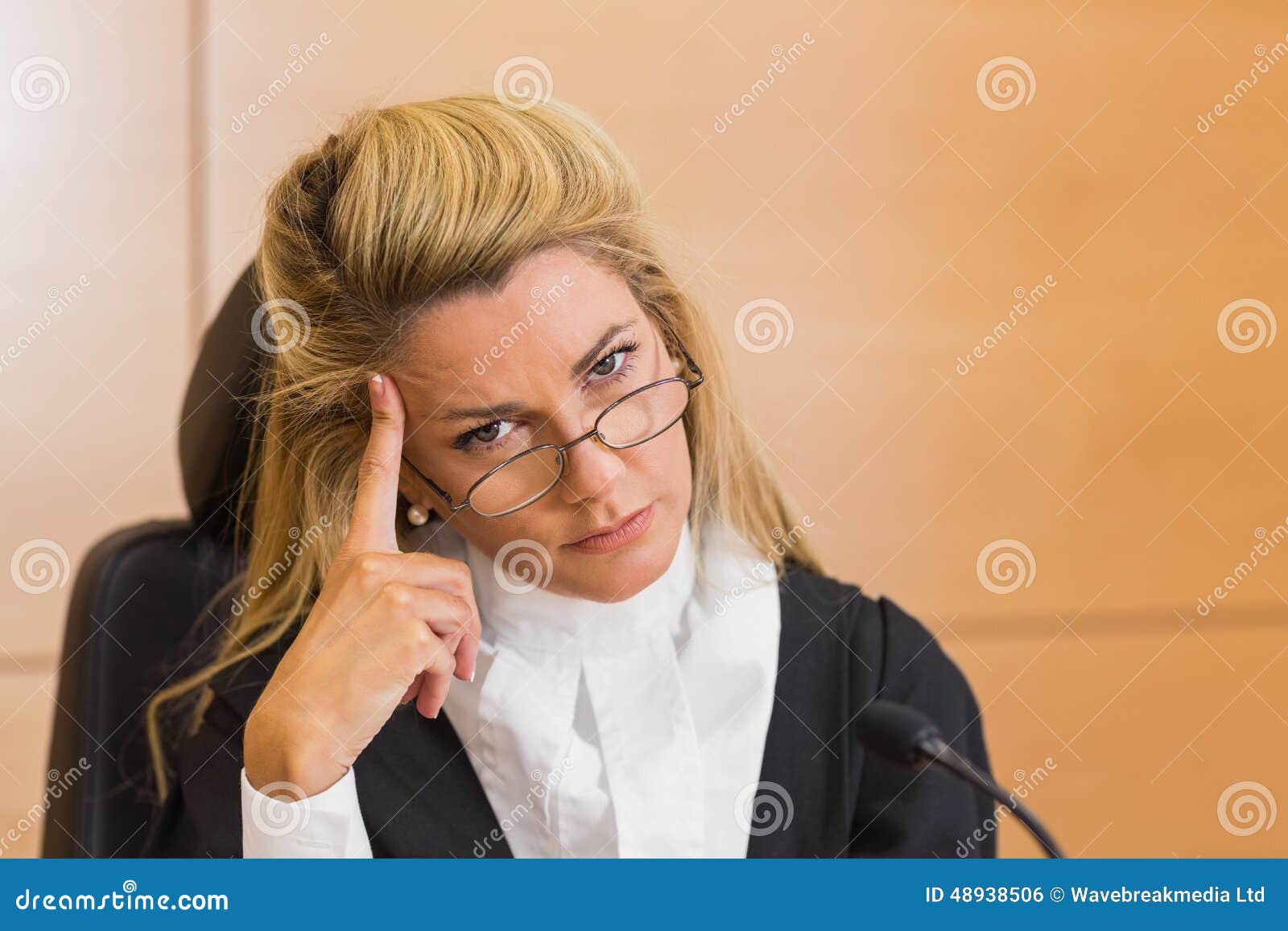 Stern Judge Looking at Camera Stock Photo - Image of portrait, justice ...