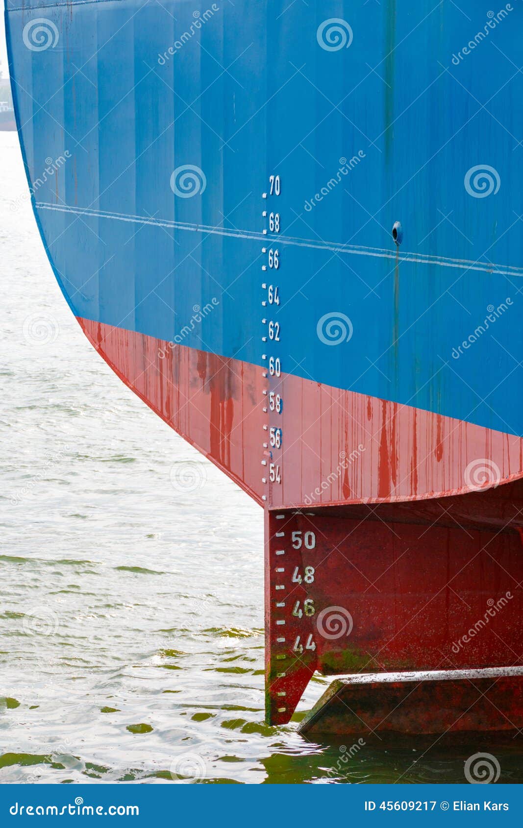 Stern of Large Ship with Draft Scale Stock Image - Image of scale, hull ...