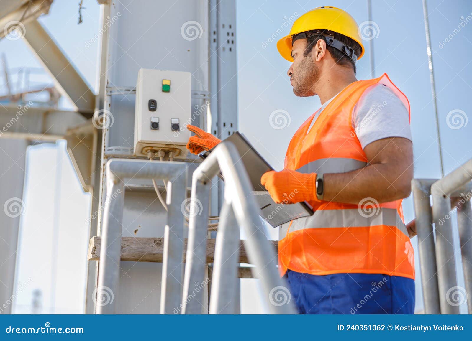 Experienced Worker Concentrating at His Work in Plant Stock Photo ...