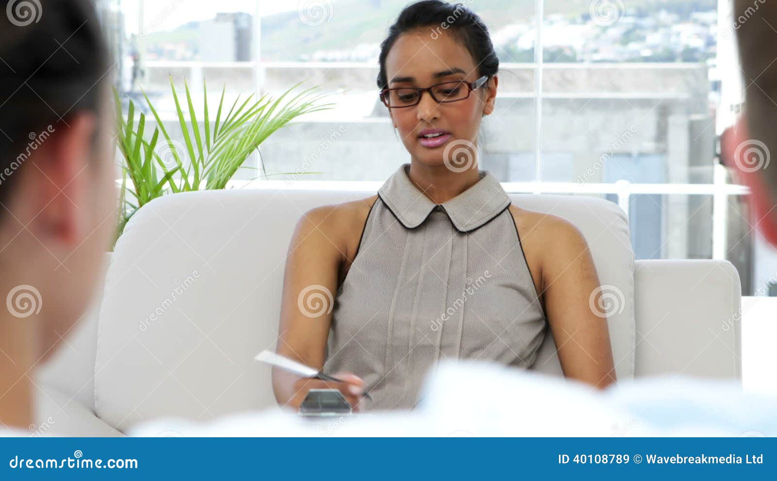 Stern Psychoanalyst Talking with Young Couple Stock Video - Video of ...