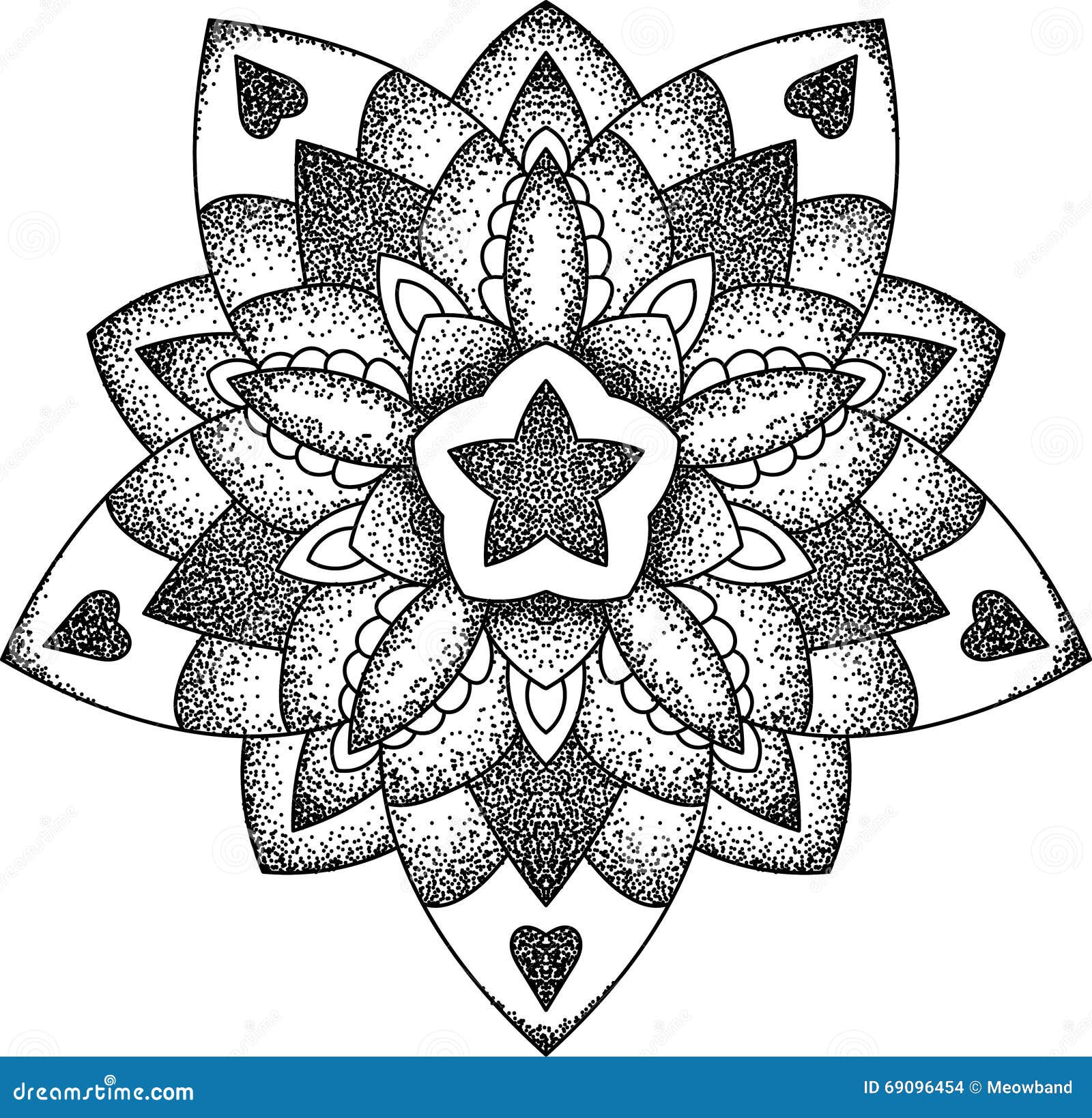 Stern punktierte Mandala stock abbildung. Illustration von mandala ...