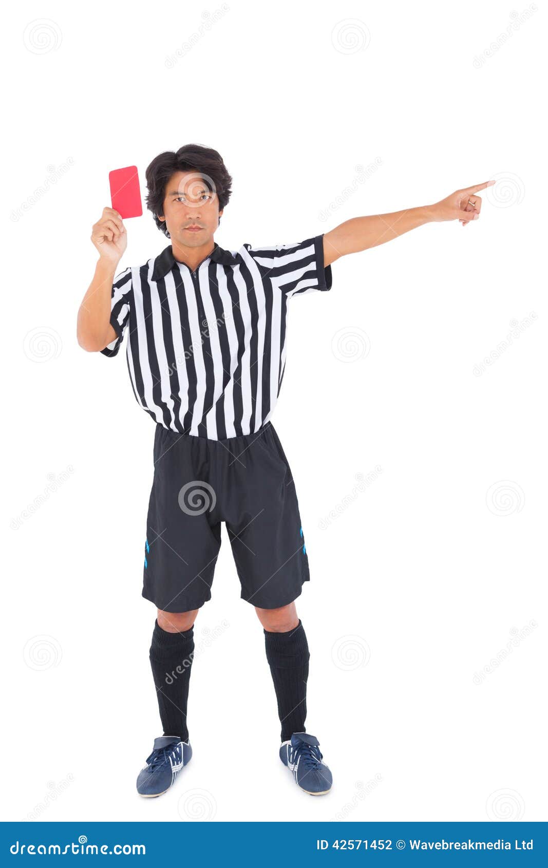 Stern Referee Showing Red Card Stock Photo - Image of power, background ...