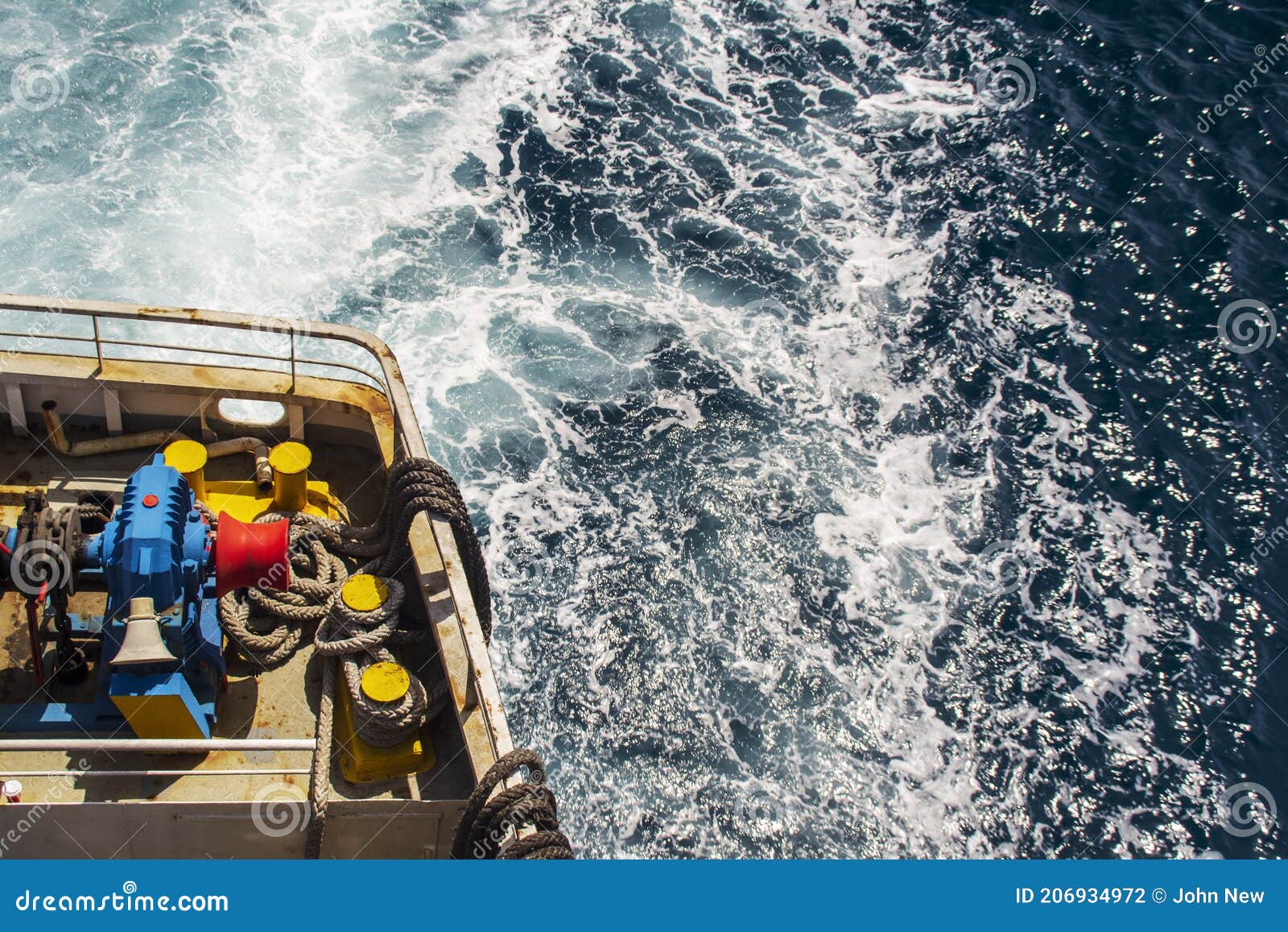 Stern of a Ship with Stern Wave or Wake Stock Photo - Image of ...