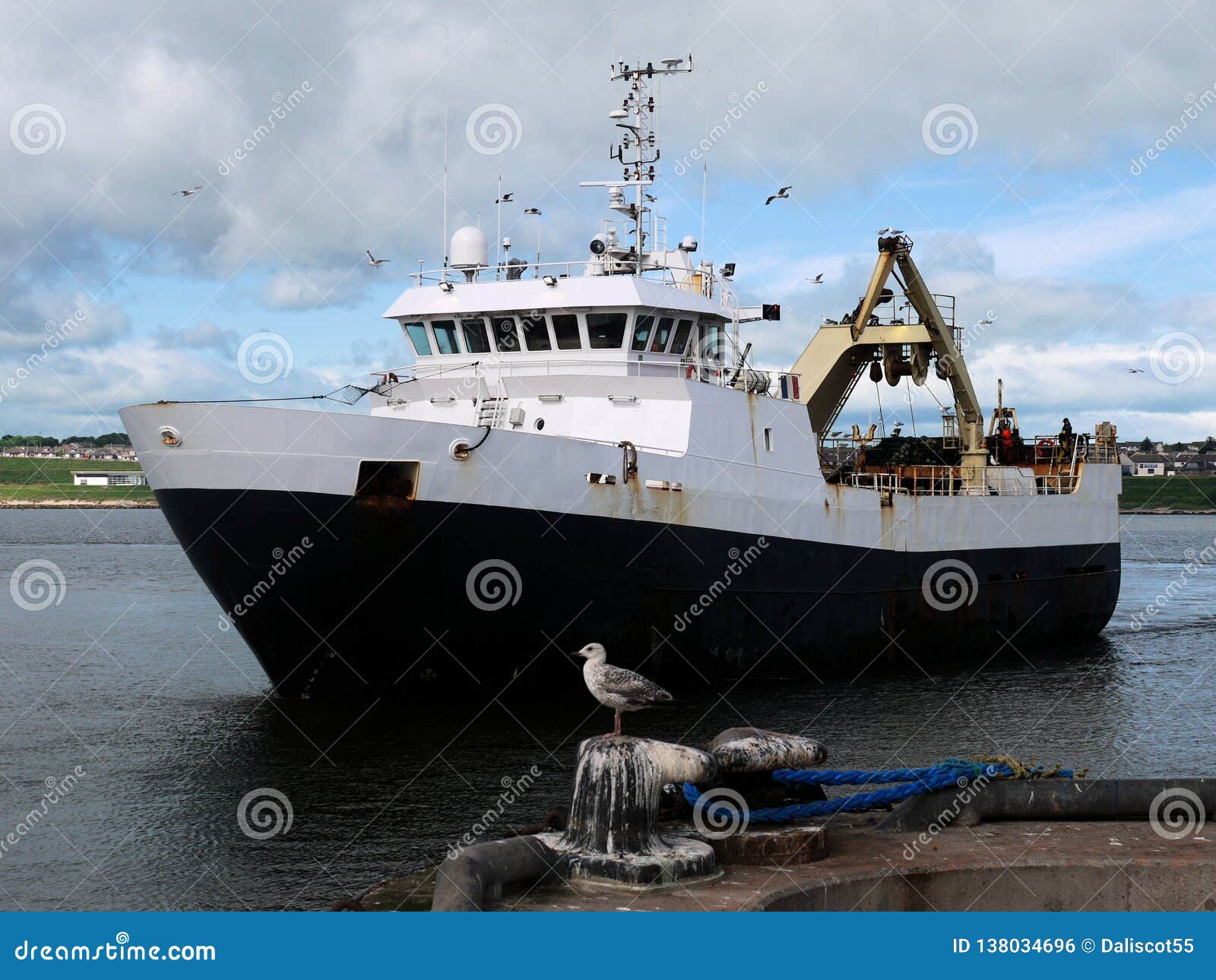 Stern Trawler Arriving at Harbour. Stock Photo - Image of north, fish ...