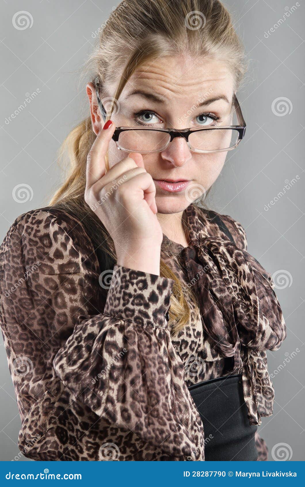 Stern Woman stock photo. Image of glasses, leadership - 28287790