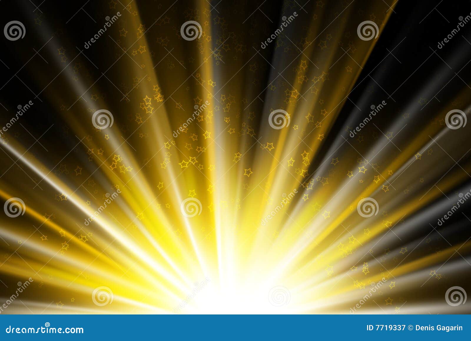 Sterne Auf Goldene Strahlen Der Leuchte Stock Abbildung - Illustration ...