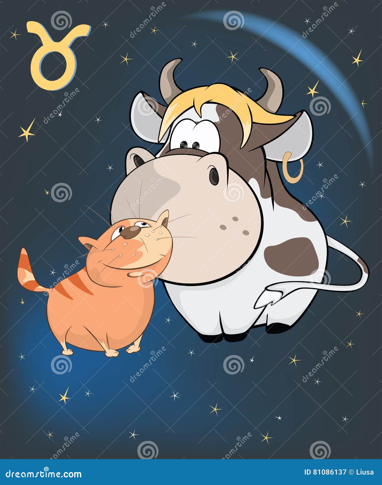 Sternzeichen Taurus Cartoon Vektor Abbildung - Illustration von ...