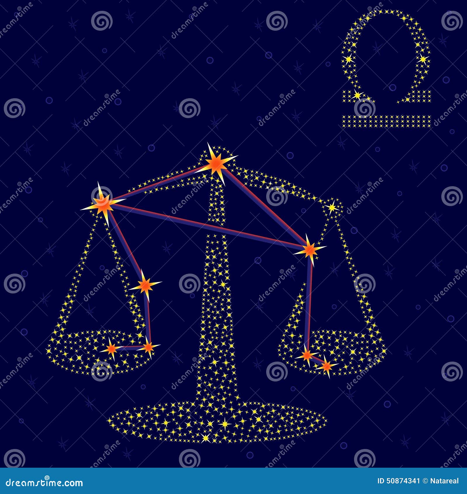 Sternzeichen-Waage über Sternenklarem Himmel Stock Abbildung - Illustration von vermögen ...